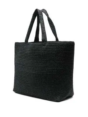 Saint Laurent Logo-embossed Raffia Tote Bag