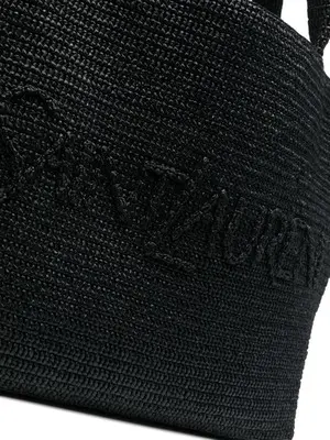 Saint Laurent Logo-embossed Raffia Tote Bag