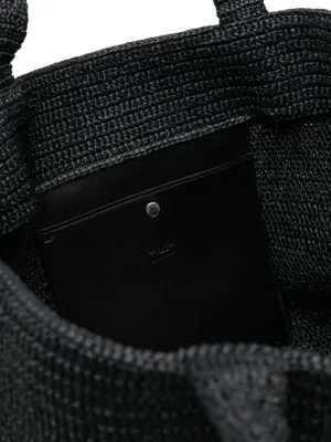Saint Laurent Logo-embossed Raffia Tote Bag