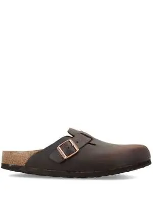 BIRKENSTOCK Buckle-fastening Leather Clogs - Brown