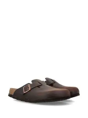 BIRKENSTOCK Buckle-fastening Leather Clogs - Brown