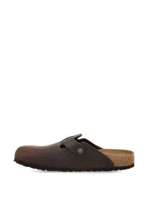 BIRKENSTOCK Buckle-fastening Leather Clogs - Brown