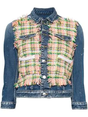 Dsquared2 Paint-splatter Panelled Denim Jacket