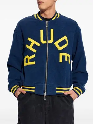 Rhude Logo-appliqué Terry Varsity Jacket