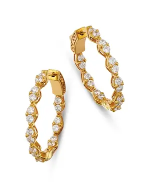 Yellow Diamond Hoop Earrings
