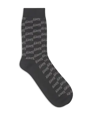 Balenciaga Bb Monogram Socks - Black/gray