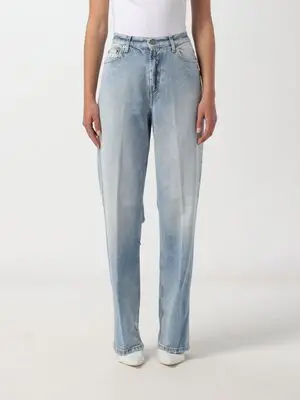 DONDUP Straight Leg Distressed Denim Pants - Blue