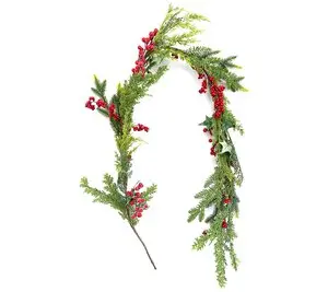 BRITE STAR 5' Mixed Pine Garland With Berries A Nd Pinecones - One-color