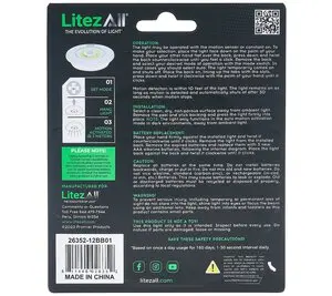 LITEZALL Motion Activated Puck Light 4 Pack