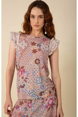 Hale Bob Milani Jersey Top - Brown / Neutral
