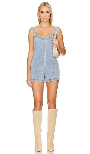 Show Me Your Mumu Mission Denim Romper - Lakeridge