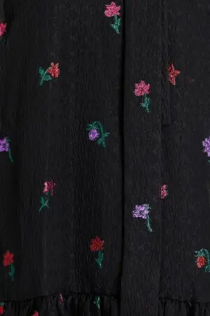 Red Valentino Metallic Fil Coupé Organza Mini Dress