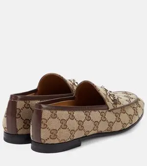 Gucci Jordaan Horsebit Gg Canvas Loafers - Neutrals