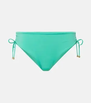 Max Mara Ruched High-rise Bikini Bottom - Blue