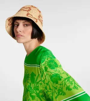 Gucci Gg Raffia-effect Cloche Hat