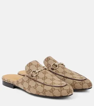 Flat Mules with Gold-Tone Hardware