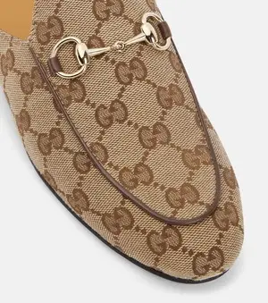Gucci Princetown Gg Canvas Mules - Brown