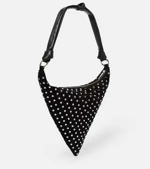 Amina Muaddi Cameron Embellished Shoulder Bag
