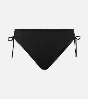 Max Mara Ruched High-rise Bikini Bottoms - Black