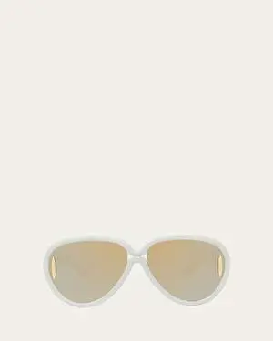 Loewe Loewe Anagram Injected Plastic Shield Aviator Sunglasses Whto/smkmr
