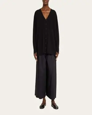 Eskandar A-line V-neck Cashmere Cardigan