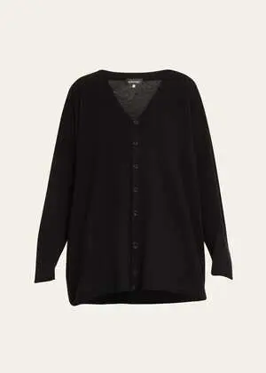 Eskandar A-line V-neck Cashmere Cardigan