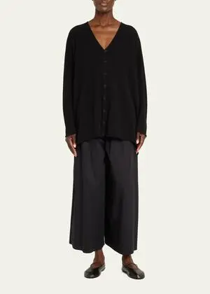 Eskandar A-line V-neck Cashmere Cardigan