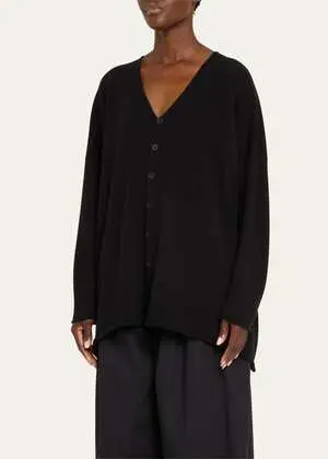Eskandar A-line V-neck Cashmere Cardigan