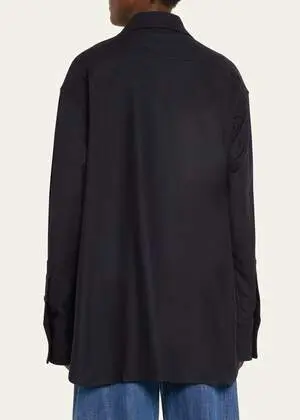 SETCHU Oversized Wool Cashmere Button-down Top