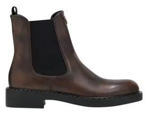 Prada Prada Calf Leather Chelsea Ankle Boots Moro