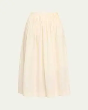 LOULOU STUDIO Artemis Pleated Maxi Skirt - Ivory
