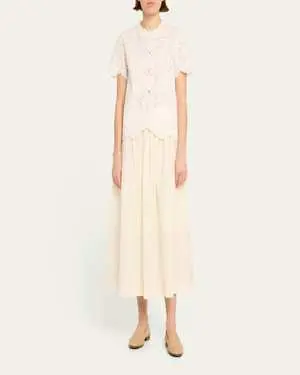 LOULOU STUDIO Artemis Pleated Maxi Skirt