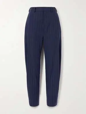 Ralph Lauren Cassidy Striped Wool-twill Pants - Navy