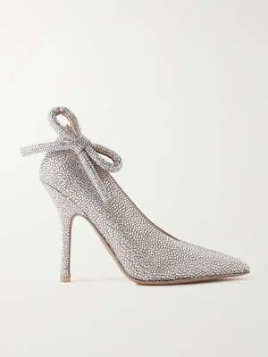 Valentino Garavani Crystal-embellished Satin Pumps - Blush
