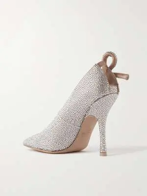 Valentino Garavani Crystal-embellished Satin Pumps - Blush