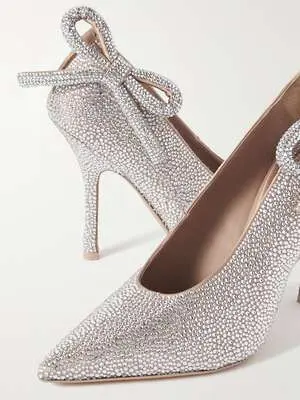 Valentino Garavani Crystal-embellished Satin Pumps - Blush