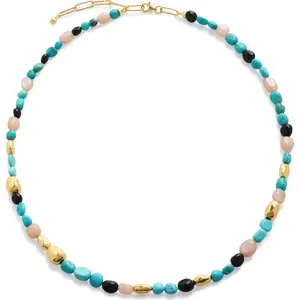 Monica Vinader Beaded Stone Necklace - 18ct Gold Vermeil/turquoise