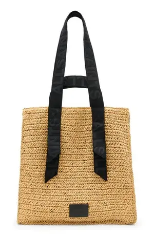 ALLSAINTS Lullah Straw Tote Bag - Almond