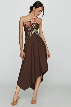 YUKIKO NORITAKE Asymmetric Floral Midi Dress