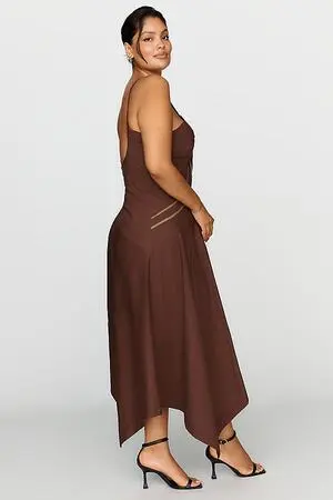 YUKIKO NORITAKE Asymmetric Floral Midi Dress