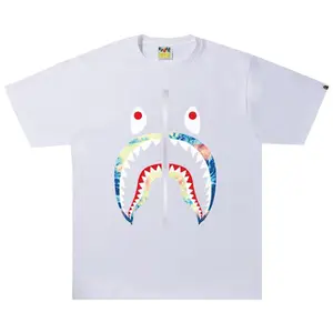 A BATHING APE Tie Dye Shark Tee - White