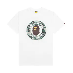 A BATHING APE Woodland Camo Busy Works Tee - White