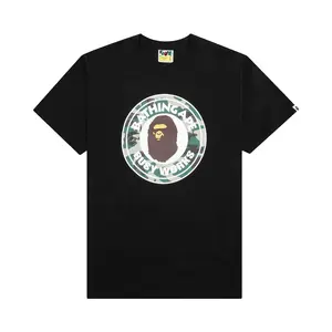 A BATHING APE Woodland Camo Busy Works Tee - Black
