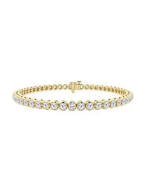 Saks Fifth Avenue Collection 14k Yellow Gold & Round Lab-grown Diamond 4-prong Tennis Bracelet/2.00-15.00 Tcw - 4 Tcw