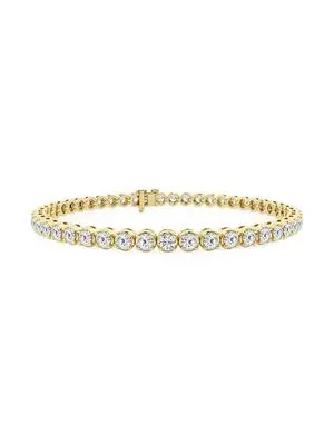 Saks Fifth Avenue Collection 14k Yellow Gold & Round Lab-grown Diamond 4-prong Tennis Bracelet/2.00-15.00 Tcw - 5 Tcw