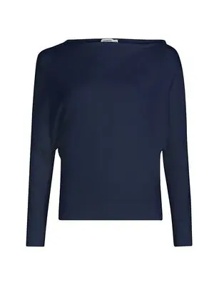 Simkhai Lavina Wool-blend Off-the-shoulder Sweater Midnight