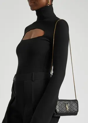Saint Laurent Gaby Quilted Leather Wallet-on-chain