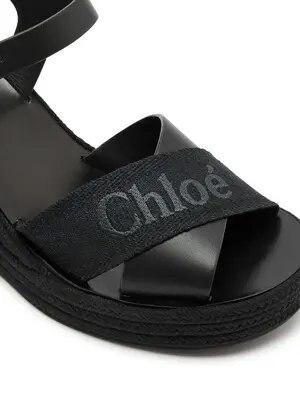Chloé Piia 100 Leather Wedge Espadrilles