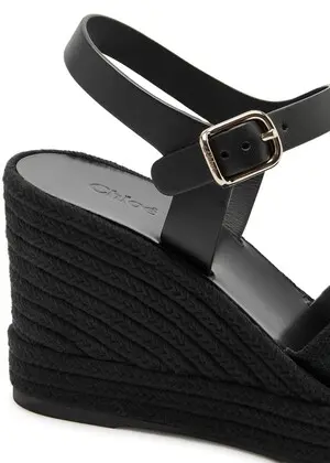 Chloé Piia 100 Leather Wedge Espadrilles