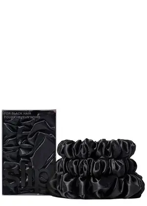 Slip SLIP Silk Scrunchies Black